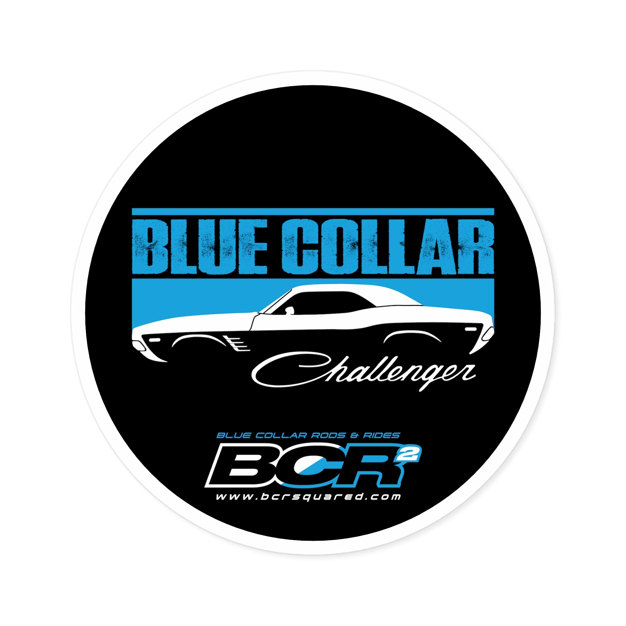 Blue Collar Challenger Sticker – Blue Collar Rods and Rides
